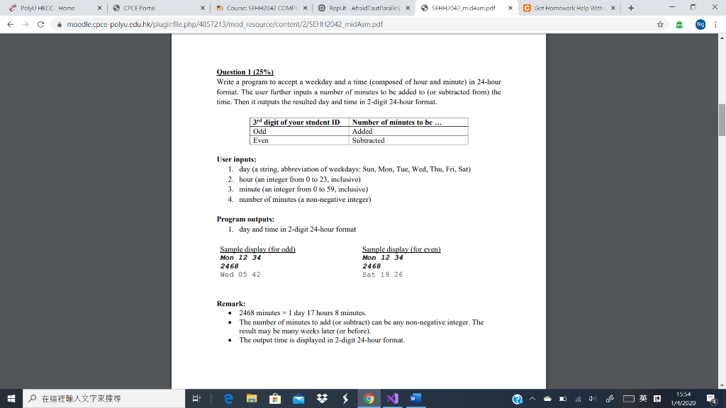 Solved SEHH2042_midsm.pdf x C Get Homework Help With x + -ox | Chegg.com