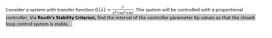 Solved 1 Consider a system with transfer function G(s) This | Chegg.com