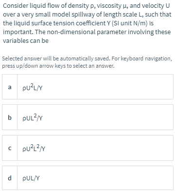 Solved Consider liquid flow of density ρ, viscosity μ, and | Chegg.com