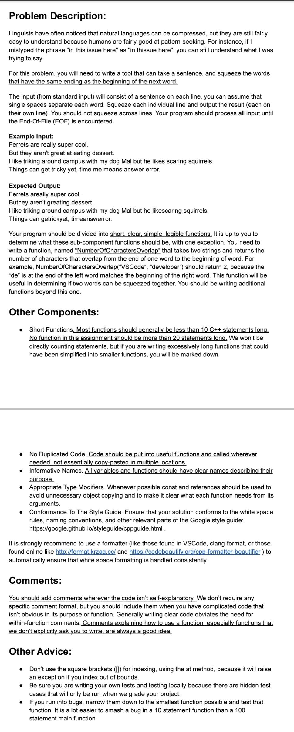 Solved Problem Description: Linguists have often noticed | Chegg.com