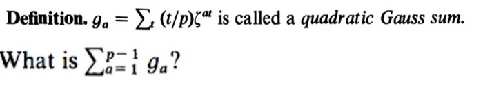 Solved Definition. g,-? (t/PX"is called a quadratic Gauss | Chegg.com