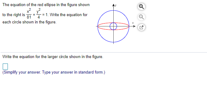 Solved The equation of the red ellipse in the figure shown | Chegg.com