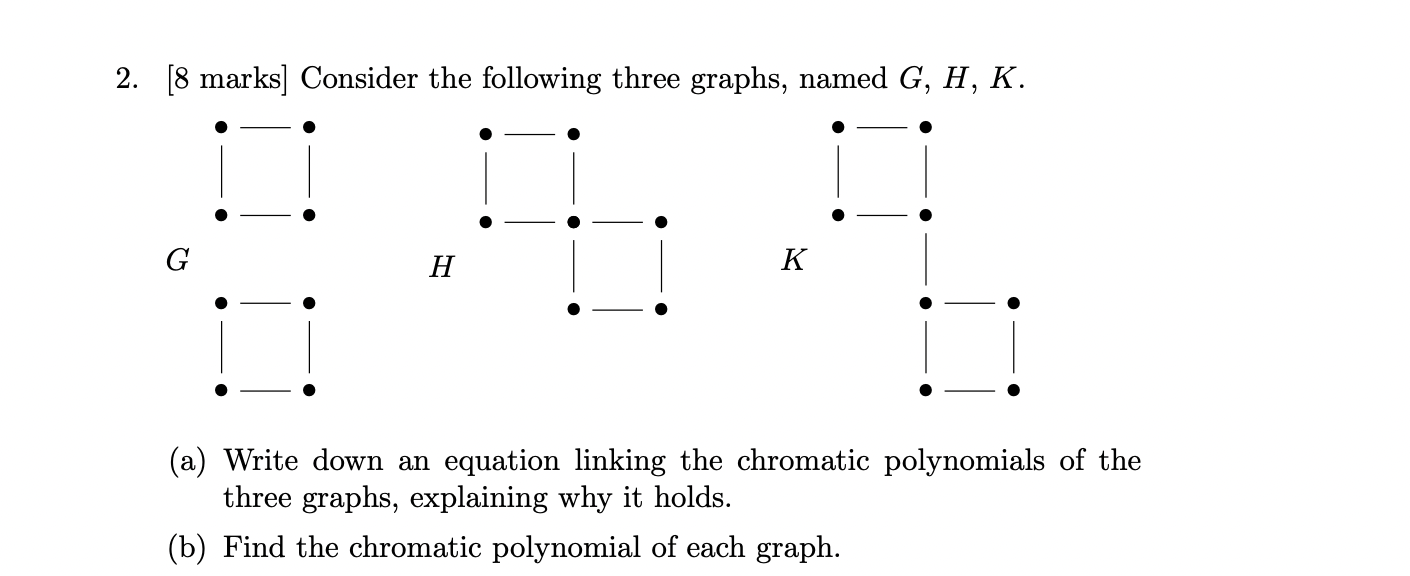 2. [8 marks] Consider the following three graphs, | Chegg.com