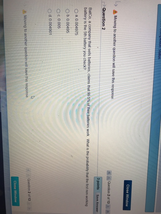 Solved Question Completion Status Close Window Moving to | Chegg.com