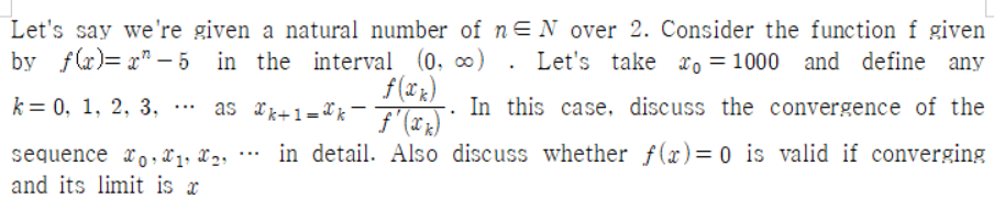 Solved Let's say we're given a natural number of n∈N over 2. | Chegg.com