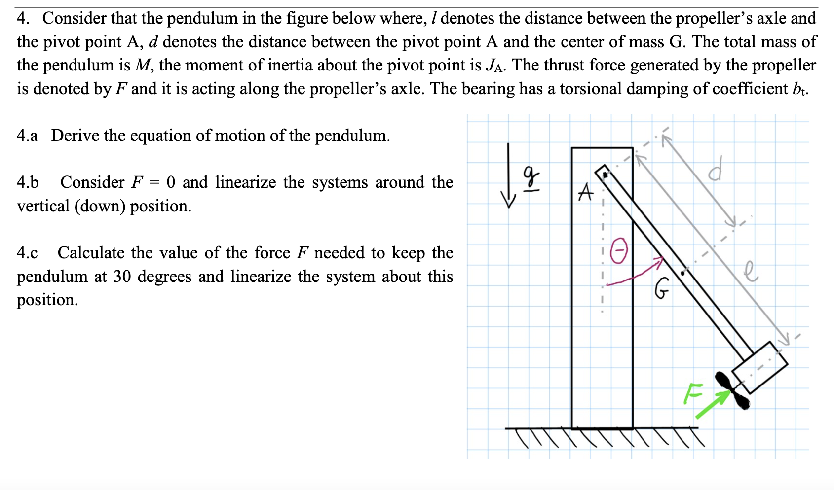 Solved 4. Consider that the pendulum in the figure below | Chegg.com