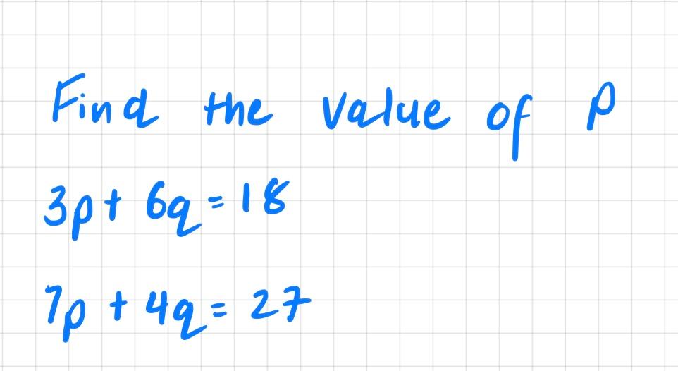 Solved Find the value of 3pt 69-18 7p+4q=27 + | Chegg.com