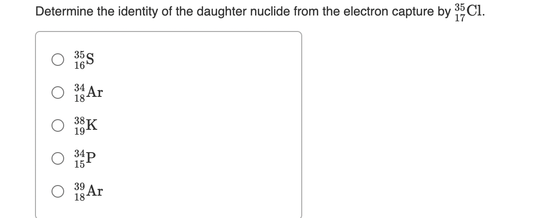 Solved Determine the identity of the daughter nuclide from | Chegg.com