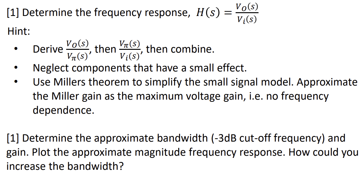 Solved Q1=BFS17,RL=1kΩ,RE=160Ω,CL=1pF,L1=1uH For Q1, | Chegg.com