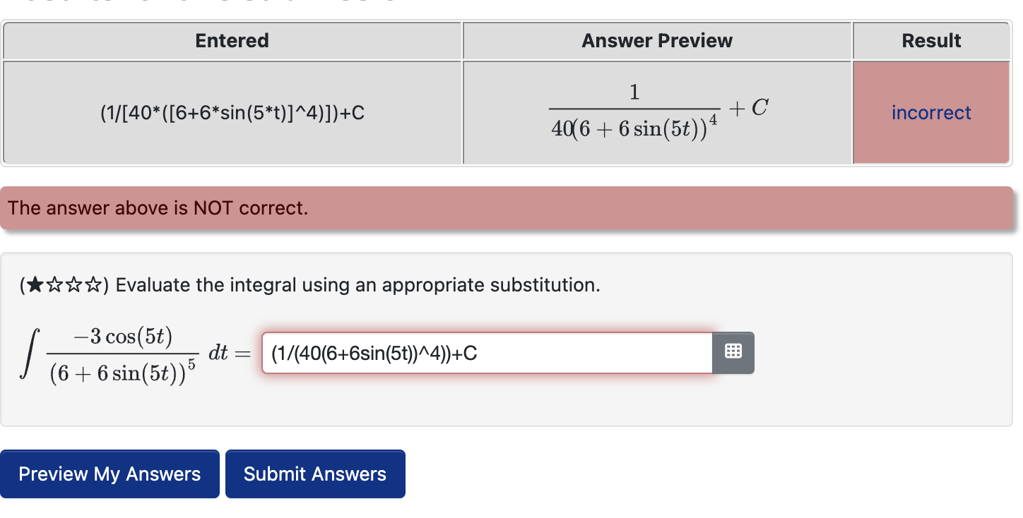 Solved The answer above is NOT correct.( | Chegg.com