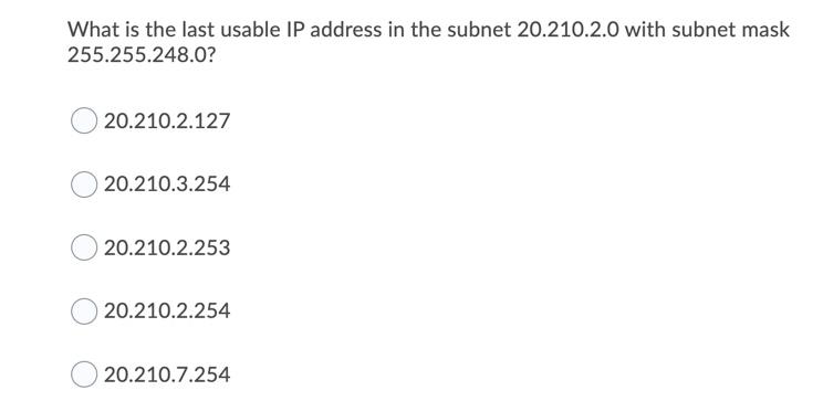 Solved What is the last usable IP address in the subnet | Chegg.com
