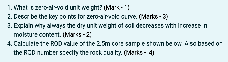 Solved 1. What is zero-air-void unit weight? (Mark - 1) 2. | Chegg.com