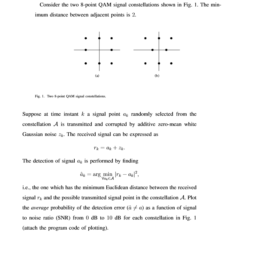 Consider the two 8-point QAM signal constellations | Chegg.com