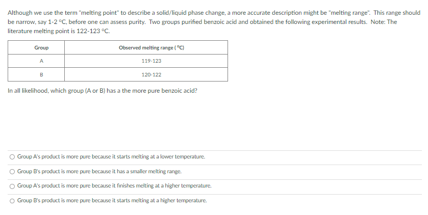 Solved Although we use the term "melting point" to describe | Chegg.com