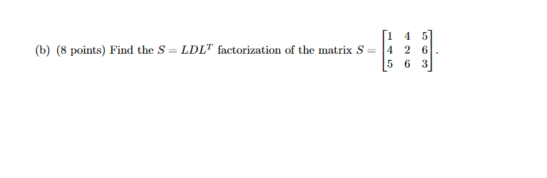 Solved 2. (a) (8 points) Find the PA=LDU factorization of | Chegg.com