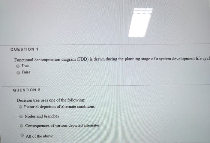 Solved QUESTION 1 Functional decomposition diagram (FDD) is | Chegg.com