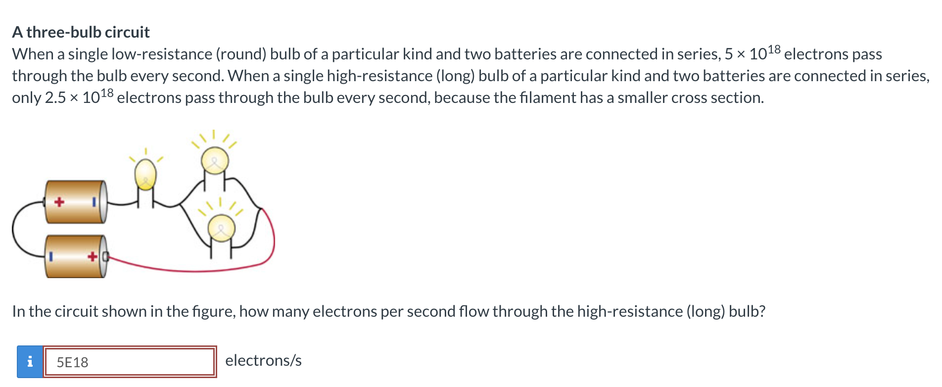 Solved A three-bulb circuit When a single low-resistance | Chegg.com