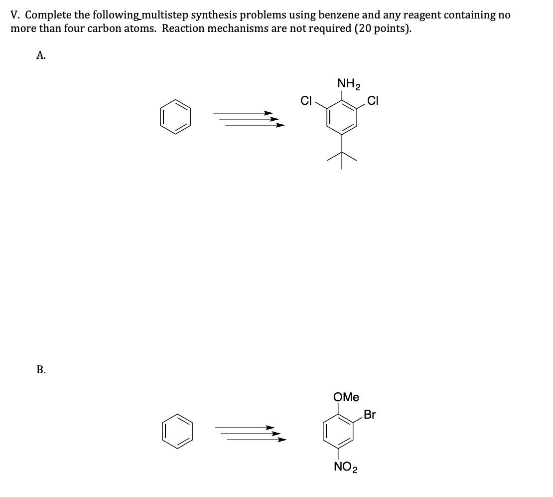 Solved V. Complete the following multistep synthesis | Chegg.com