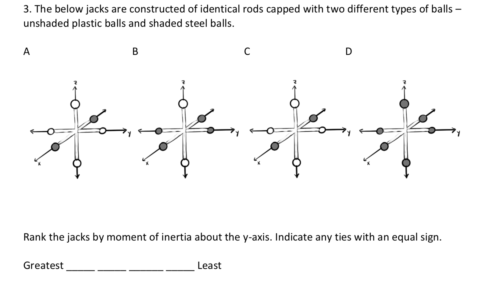 Solved 3. The below jacks are constructed of identical rods | Chegg.com