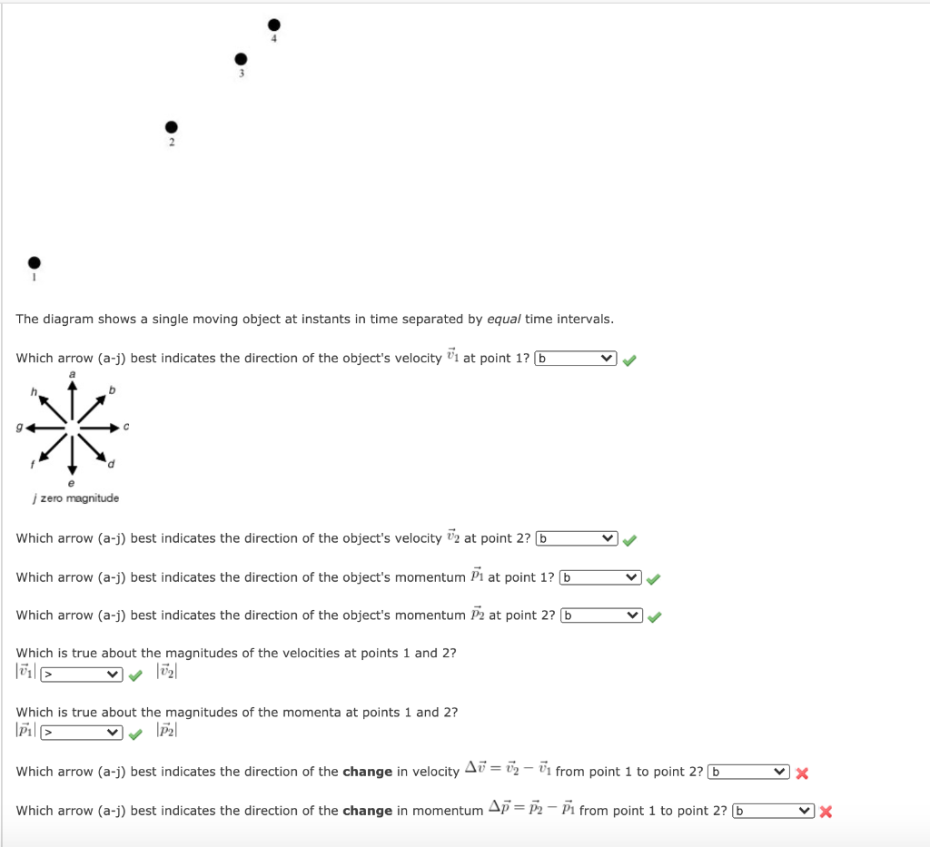 Solved The diagram shows a single moving object at instants | Chegg.com