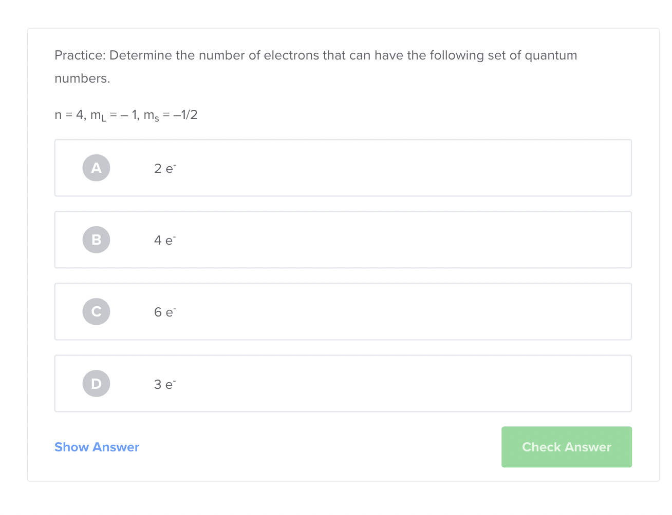 Solved Practice: Which of the following set of quantum | Chegg.com