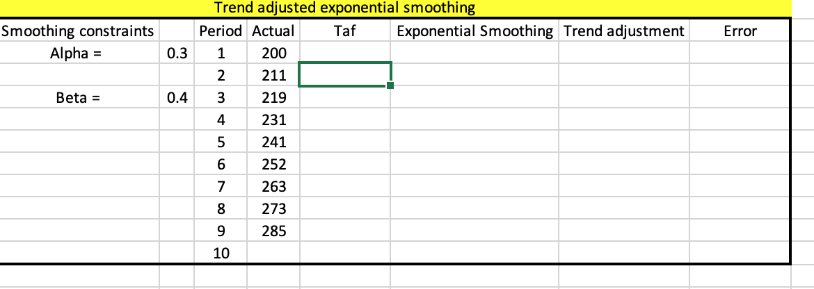 Solved I need help making formulas to fill these spaces in | Chegg.com