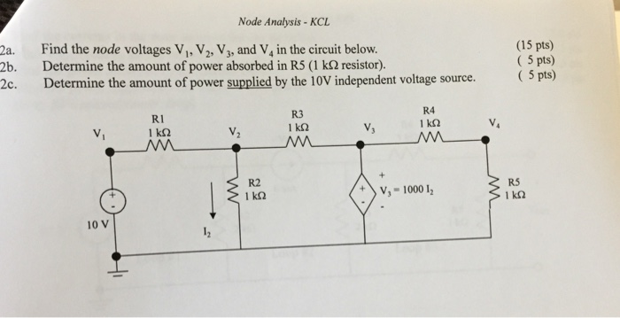 Solved Node Analysis-KCL (15 pts) 5 pts) 2a. Find the node | Chegg.com Solved Node Analysis-KCL (15 pts) 5 pts) 2a. Find the node | Chegg.com