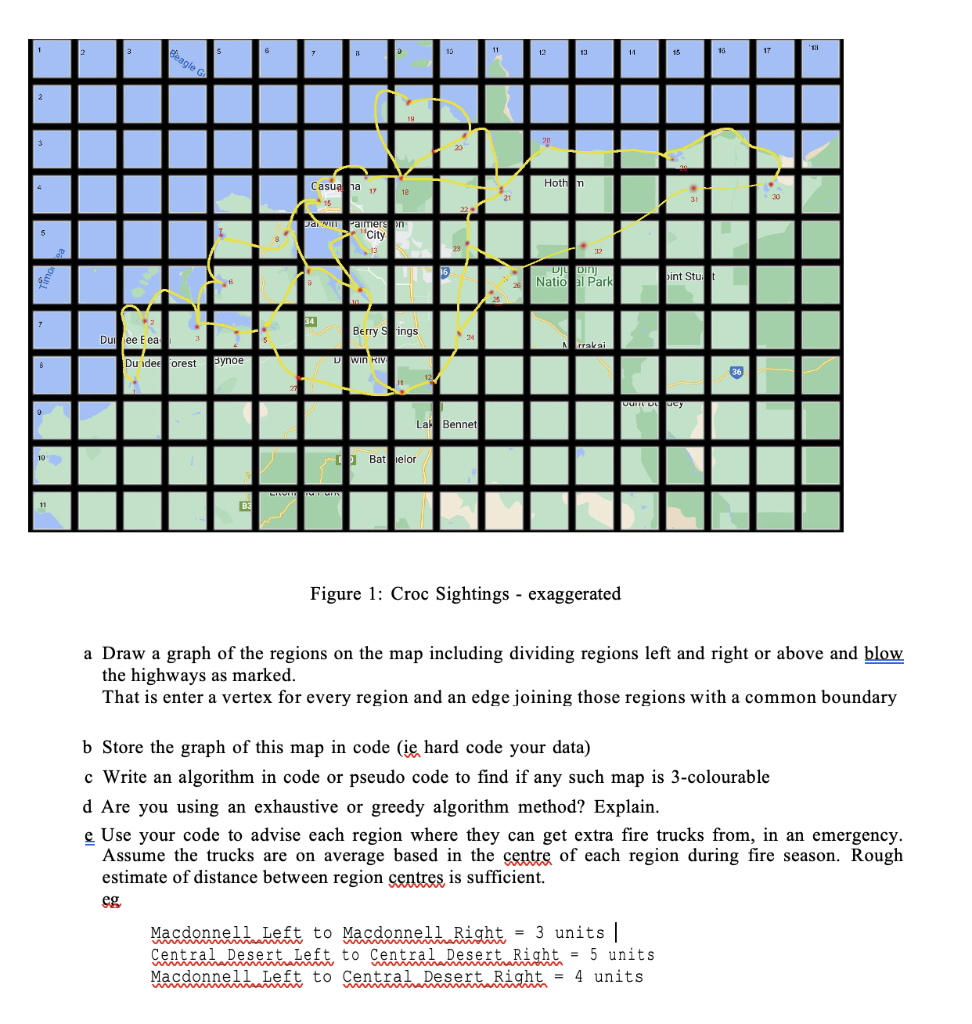 Figure 1: Croc Sightings - exaggerated Draw a | Chegg.com