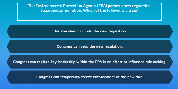 Solved The Environmental Protection Agency (EPA) passes a | Chegg.com
