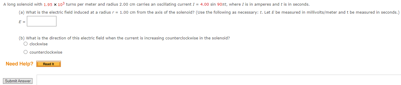 Solved i just need help setting up the problem. I tried a | Chegg.com
