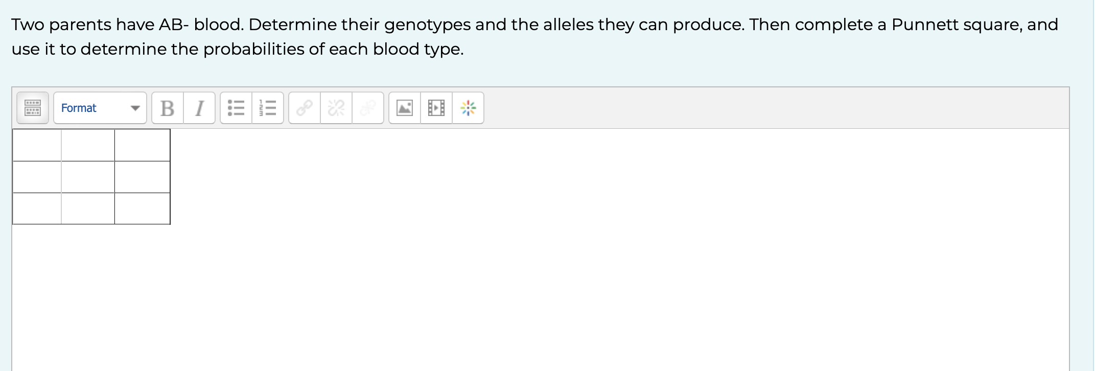 Solved Two parents have AB- blood. Determine their genotypes | Chegg.com
