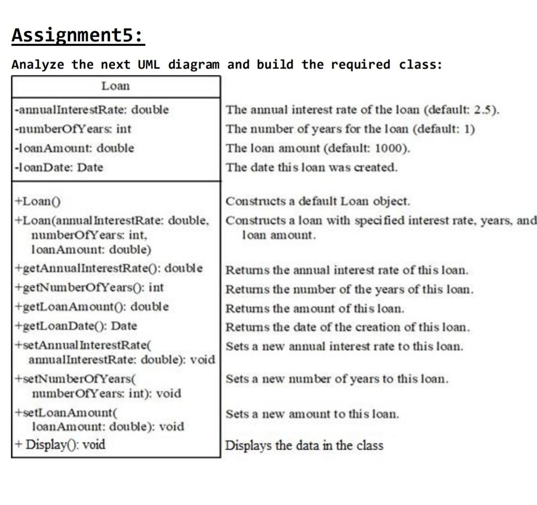 Solved Analyze the given UML diagram and build the required | Chegg.com