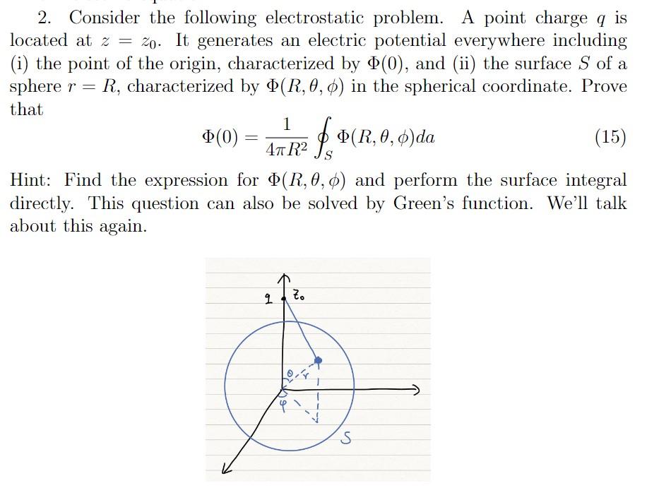 Solved 2. Consider the following electrostatic problem. A | Chegg.com