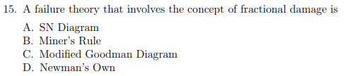 Solved 0. True or False. For the modified Goodman diagram, | Chegg.com