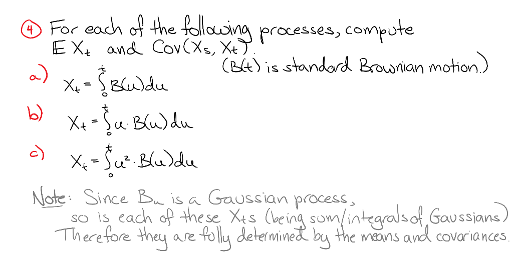 = b) For each of the following processes, compute EXt | Chegg.com