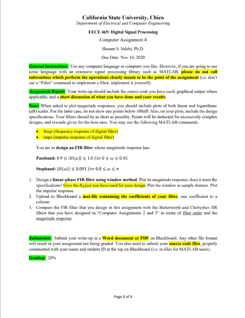 California State University, Chico Department of | Chegg.com