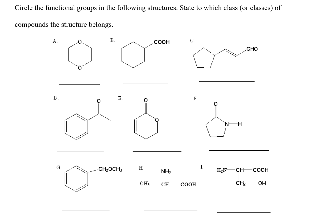 Solved Circle the functional groups in the following | Chegg.com
