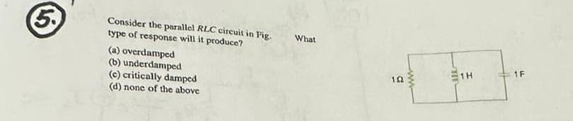 Solved Consider the parallel RLC circuit in Fig. What type | Chegg.com