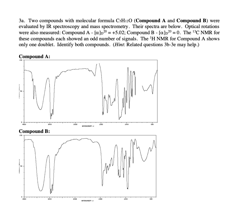 Solved 3a. Two compounds with molecular formula CsH120 | Chegg.com