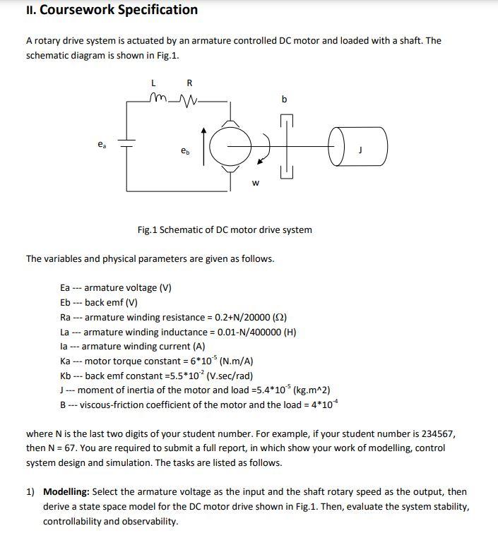 Solved II. Coursework Specification A rotary drive system is | Chegg.com