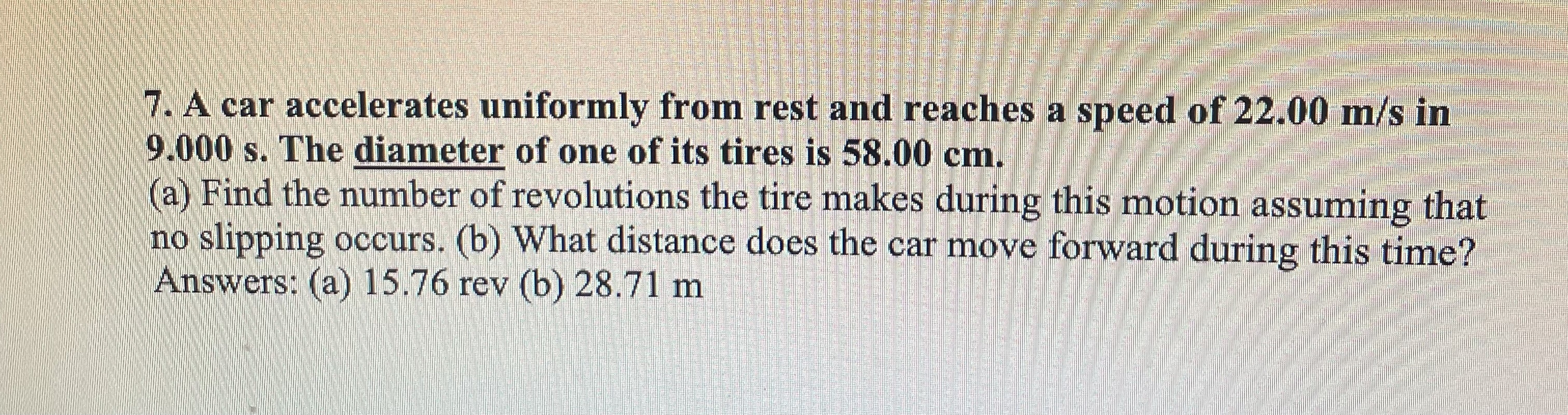 Solved A car accelerates uniformly from rest and reaches a | Chegg.com