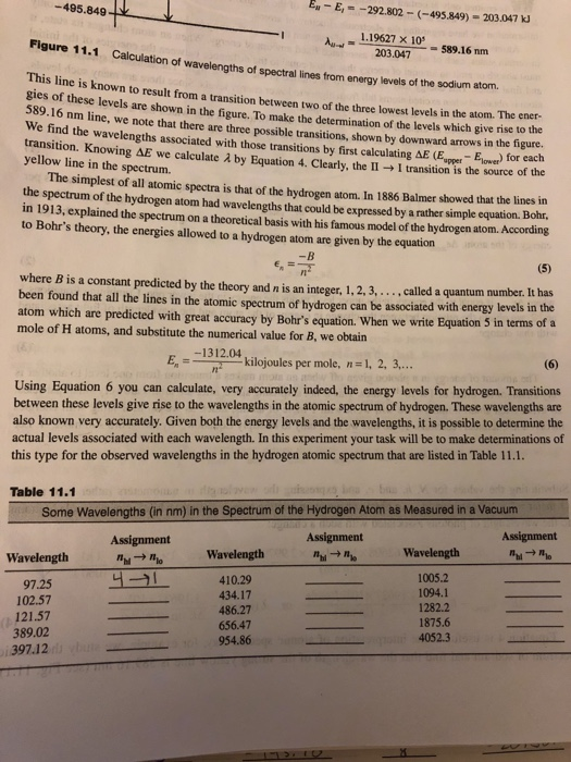 Solved 495.849 E,-E,--292.802-(-495.849)-203.047 kJ 1.19627 | Chegg.com