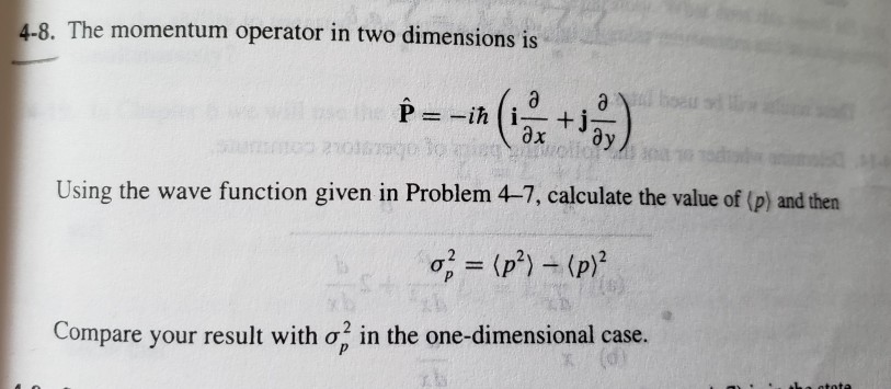 Solved The momentum operator in two dimensions is ax dy | Chegg.com