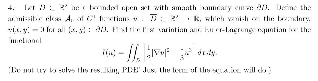 Solved 4. Let D⊂R2 be a bounded open set with smooth | Chegg.com