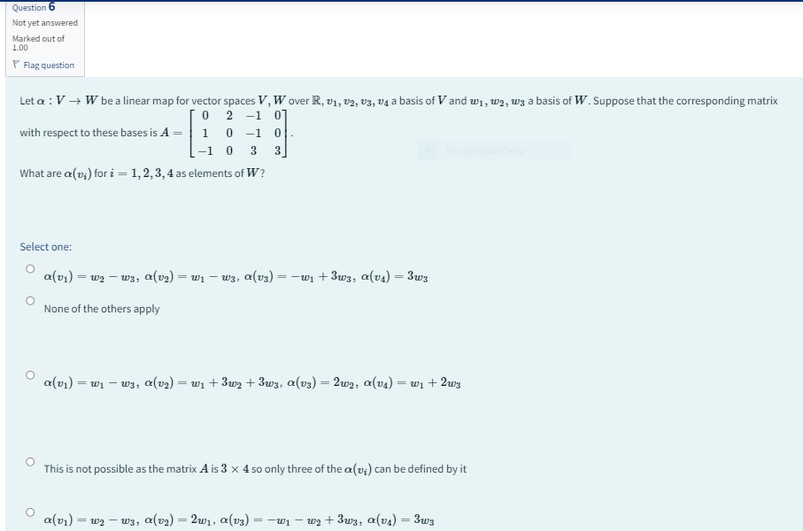 Solved Let α:V→W be a linear map for vector spaces V,W over | Chegg.com