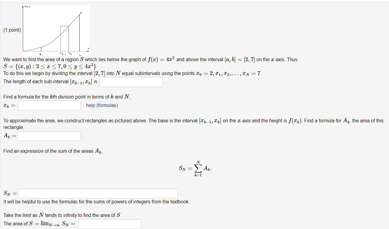 Solved We want to find the area of a region S which lies | Chegg.com