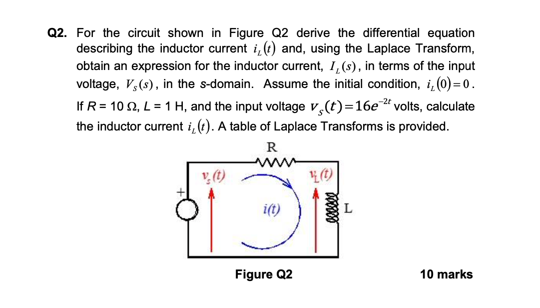 Solved 2. For the circuit shown in Figure Q2 derive the | Chegg.com