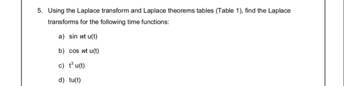 Solved 5. Using the Laplace transform and Laplace theorems | Chegg.com