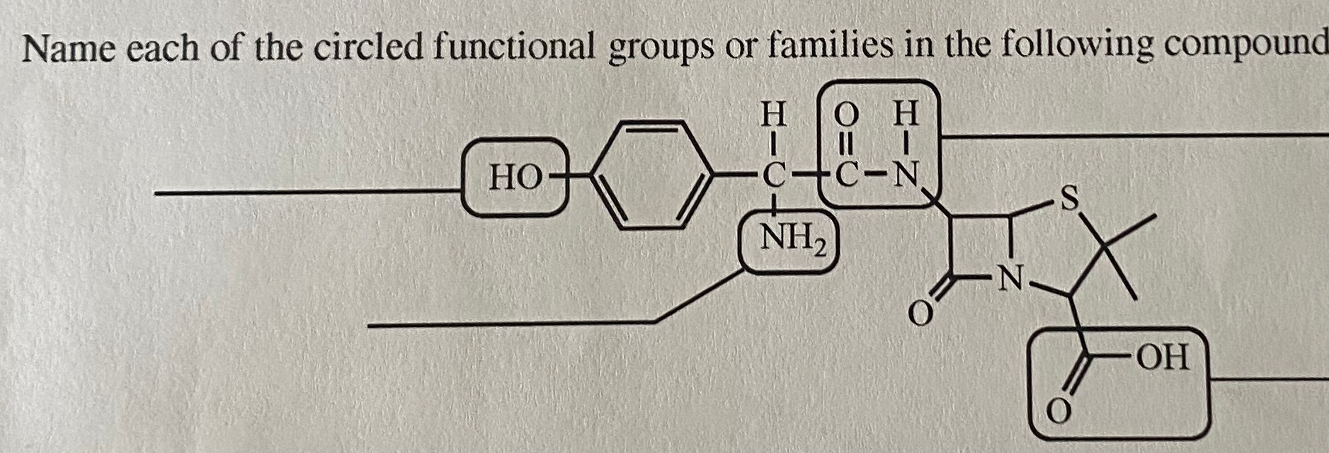 Solved Name each of the circled functional groups or | Chegg.com