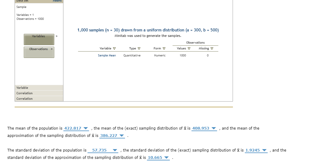 Solved 1,000 samples (n=30) drawn from a uniform | Chegg.com